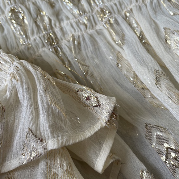 LoveShackFancy | Tops | Loveshackfancy Beautiful Gold Metallic Shimmer ...